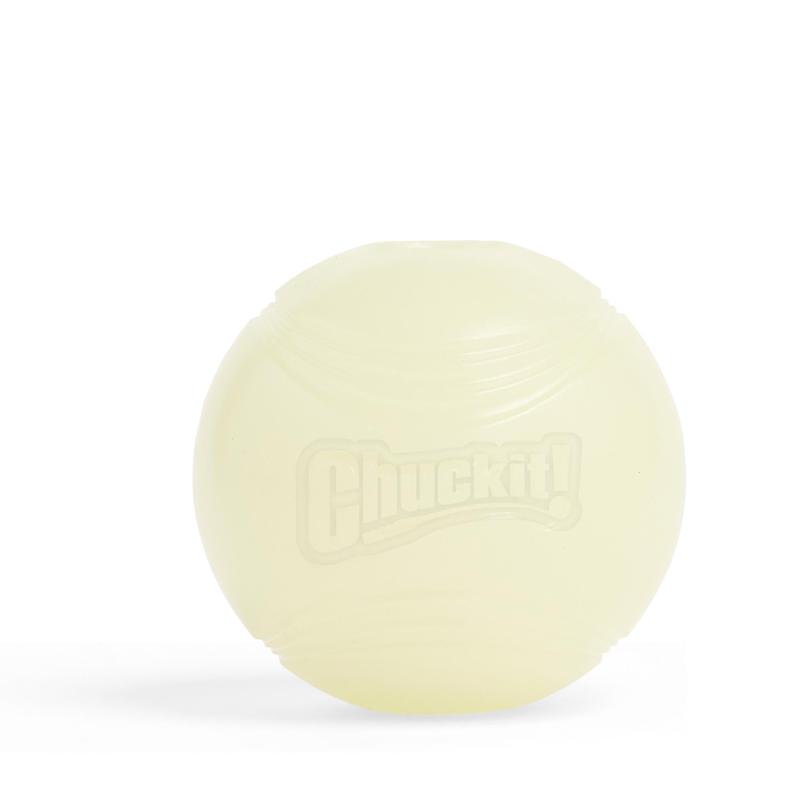 Chuckit MAX GLOW In the Dark Ball Light Play Fetch Ball Dogs Medium Rechargeable暗闇で光ります:暗闇で光るドッグボールで日没後もプレイタイムを維持し、明るい光の...