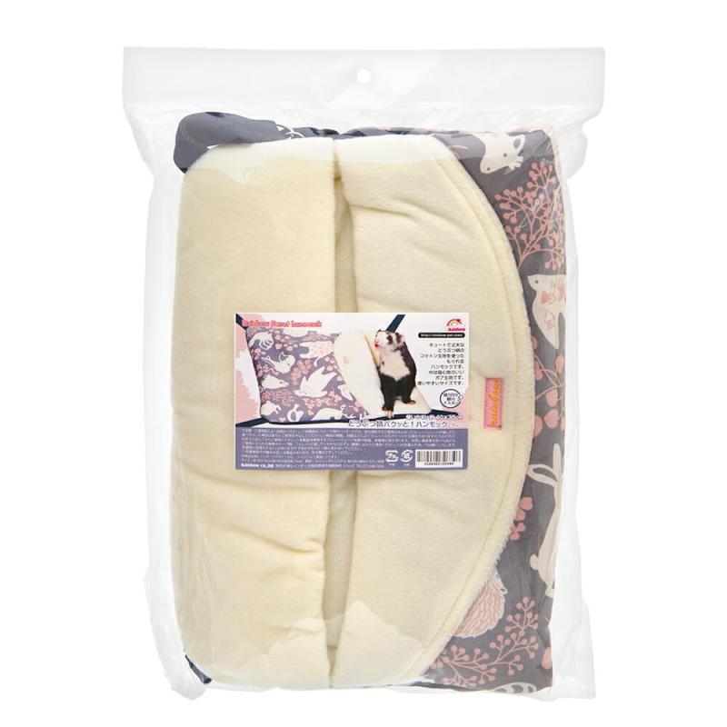 【レインボー】どうぶつ柄パクッとハンモック ：グレー/フェレット ハンモック 冬用 スタンダードサイズお買い上げ頂いた場合衛生上一切・交換は出来ませんのでサイズをよくお確かめの上ご購入下さい。 商品の色、柄、素材等は予告なく変更する場合がご...