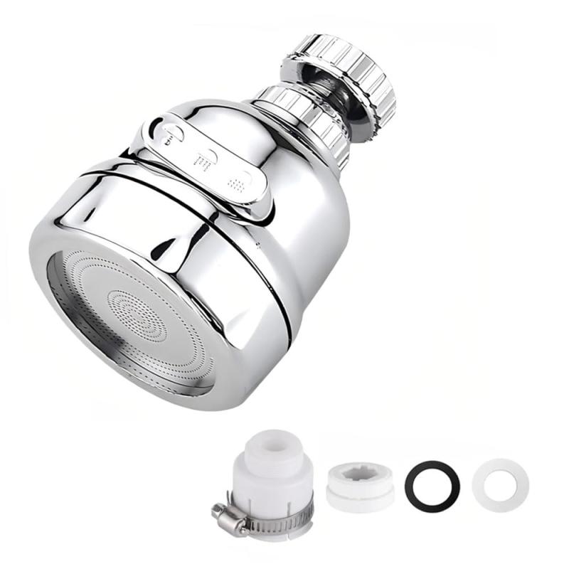 蛇口 キッチンシャワー 蛇口シャワー 蛇口に取り付けるだけ 360 度回転 3 つモード スプラッシュ防止 取付簡単 節水 ノズル 台所 流し 水道 ペットシャンプー【サイズ】幅約 5.1cm * 高さ約 7.5cm、外ネジ 22mm、 内...