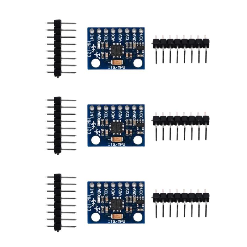 FORIOT 3個 GY-521 MPU6050 3軸加速度計 ジャイロモジュール MPU-6050 6 DOF 6軸加速度計 DIYキット 16ビットADコンバーター データ出力 IIC I2C [DC 3-5V][GY-521]:MPU...