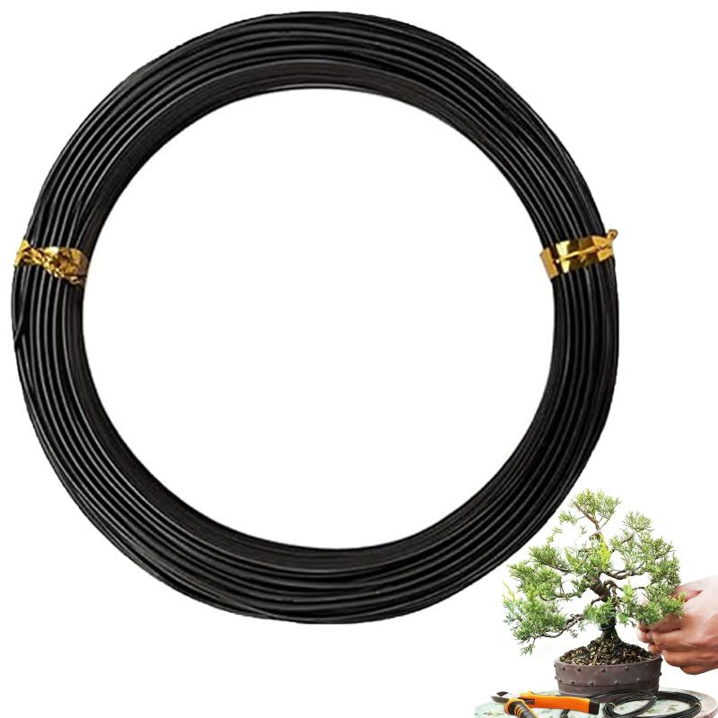 Ginhkok 盆栽用 アルミワイヤー1mm 10m 針金 メタルクラフトワイヤ 盆栽訓練ワイヤー 園芸用アルミ線 10m 盆栽の形作り/枝の固定/幹の保持/DIYクラフト用 園芸 結束 家庭菜園 ビーズ手芸(ブラック【商品仕様】園芸用アル...