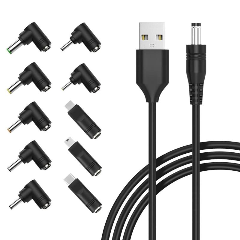 5V 3A usbからdcプラグ変換ケーブル 10種類 セット USB to DCケーブル 1.5m dc 変換コネクタ 外径5.5mm 内径2.1mm DCジャック（5.5x2.5、4.8x1.7、4.0x1.7、4.0*1.35mm、3...