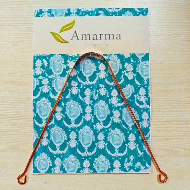 Amarma Ayurveda(アマルマ アーユルヴェーダ) LUBEX 銅製タングスクレーパー インド製 グリーン内容量 1個