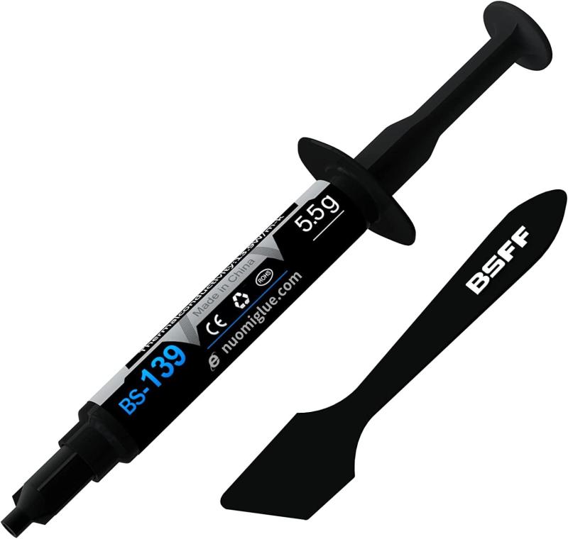 BSFF サーマルペースト ツールキット付き CPUペースト サーマルコンパウンドペースト ヒートシンク IC/プロセッサ/CPU/すべてのクーラー用 カーボンベース 高性能 (5.5G)安全用途: BSFFは金属不使用で非導電性で、ショー...