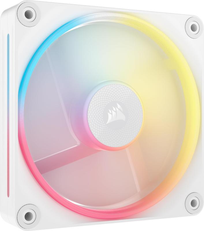 CORSAIR iCUE LINK LX120-R RGB 拡張キット 120mm PWM PCケースファン デュアルライトループ シングルパック ホワイト CO-9051053-WW完璧なルックスのリバースローター:吸気用に取り付けた場合...