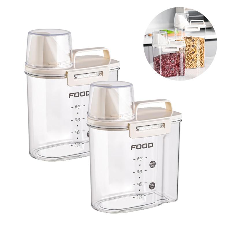 Syntelusa 洗濯洗剤 容器 洗剤収納ボックス 粉末洗剤バケツス 2個セット 大容量 透明 密閉 防塵 防湿 食材 調味料収納ケース 小物入れ 自宅/キッチン/浴室用 整理整頓 おしゃれ/