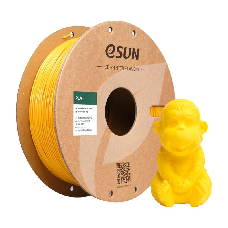 eSUN PLA Plus 3Dプリンターフィラメント PLA+ 寸法精度+/-0.03mm、1.75mm径 3Dプリンター用 正味量1KG (2.2LBS) スプール造形材料PLA材料 (イエロー)【エコな材質】環境に優しいPLA材質で無...