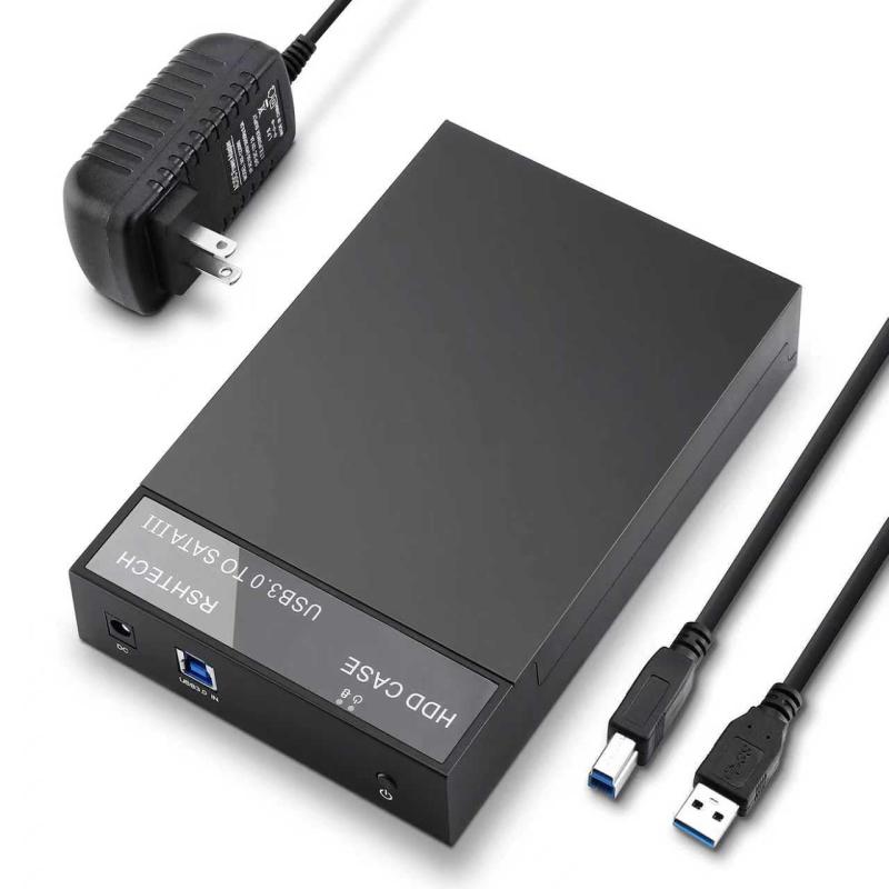 HDDケース 3.5インチ RSHTECH SATA 3.0 外付けhdd ケース ハードディスクケース 2.5 / 3.5 両方対応 USB3.1 Gen2接続 6Gbps転送速度 UASP高速 16TB容量対応 12V電源アダプター付属...