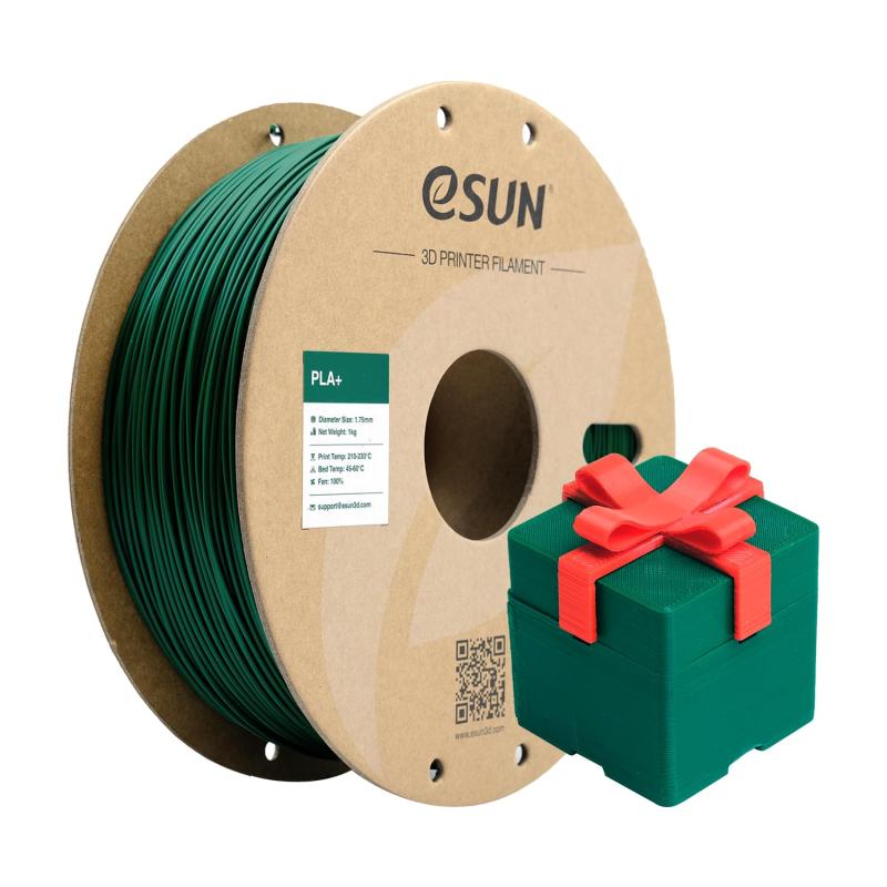 eSUN PLA Plus 3Dプリンターフィラメント PLA+ 寸法精度+/-0.03mm、1.75mm径 3Dプリンター用 正味量1KG (2.2LBS) スプール造形材料PLA材料 (グリーン)【エコな材質】環境に優しいPLA材質で無...
