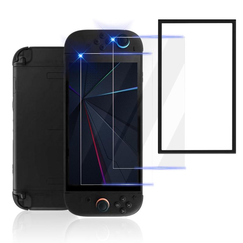 Switch 2 用保護フィルム,LuxiSync 対応Nintenndo Switch 2用ガラスフィルム, Switch 2 専用フィルム,貼りやすい ガイド付き ガイド枠,指紋防止 撥油性 超薄型 HDクリアSwitch 2専用・完全...