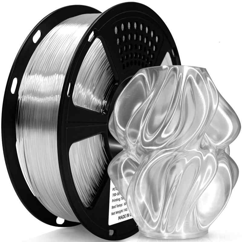 GEEETECH フィラメント PETG 3Dプリンター フィラメント 3Dペン PETG 造形材料 寸法精度+/- 0.02 mm 正味量1KG 1.75mm径 透明【PETGフィラメントの堅牢で耐久性】Geeetech Petgフィラメ...