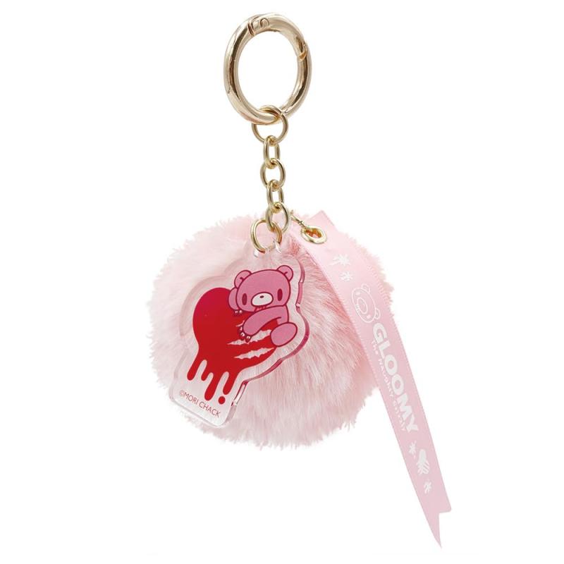 グルーミー ファーチャーム ピンク 8203 078(C)MORI CHACK商品サイズ：(ファー)Φ7.5cm (アクリル)高さ5cm/横幅3.8cm素材：ポリエステル、アクリル