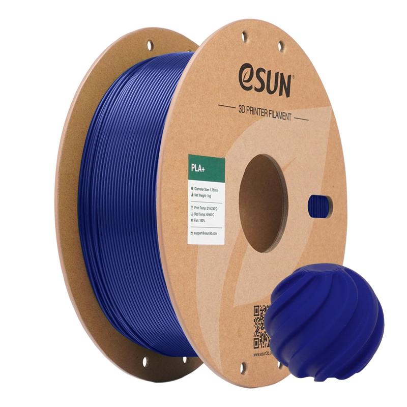 eSUN PLA Plus 3Dプリンターフィラメント PLA+ 寸法精度+/-0.03mm、1.75mm径 3Dプリンター用 正味量1KG (2.2LBS) スプール造形材料PLA材料 (ダークブルー)【エコな材質】環境に優しいPLA材質...
