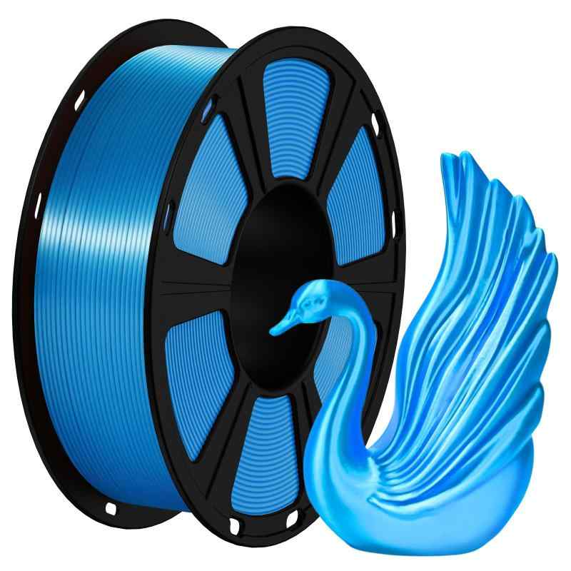 GEEETECH PLA フィラメント 1.75mm シルクスカイブルー、3D プリンター用 PLA フィラメント、1kg スプール (Sky Blue)【スムーズな光沢、作品に独特の質感を与える】：シルク PLA の最も注目される点は、シ...