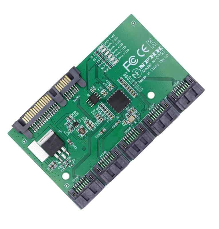 xiwai SATA HUB ポート 3.0 6Gbps 1~5 スプリッター アダプター コンバーター PM マルチプライヤー ポートセレクター JMB575SATAホストポートはポートマルチプライヤー/セレクターモードである必要がありま...