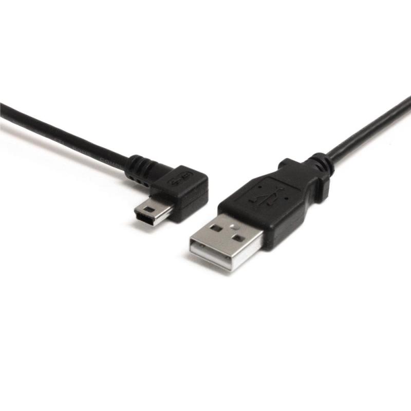 StarTech.com 90cm ミニUSB変換ケーブル miniUSB左向きL型ケーブル USB A端子 オス - USB mini-B端子 オス USB2HABM3LA最大480 Mbpsの高速データ転送に対応2重シールド(編組+アル...