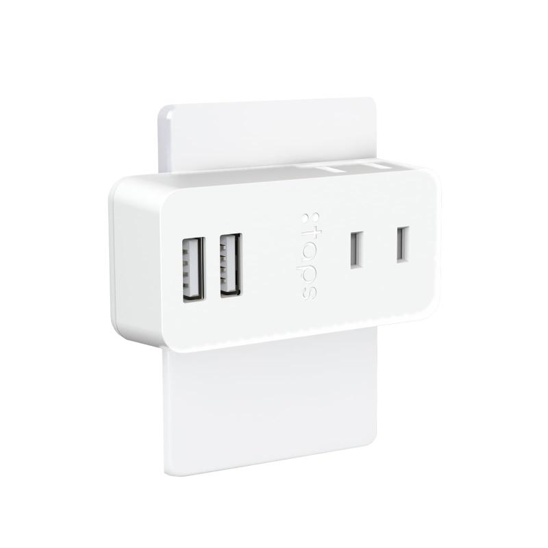 TOPLANDトップランド USB コンセント 電源タップ AC2個口 USB2ポート モバイルタップ ミニ 高出力 180度回転プラグ 白 ホワイト STPP100-WT電源タップ USB モバイルタップ 180度回転プラグコンセント挿し...