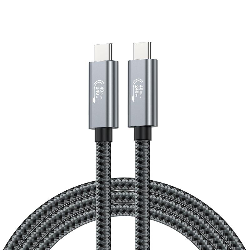 Thunderbolt 4 ケーブル 240W急速充電 8K対応 40 Gbps データ転送 Type-C&amp;Type-C ケーブル USB-C &amp; USB-C MacBook/iPad/Air/iphone15など対応 (0...