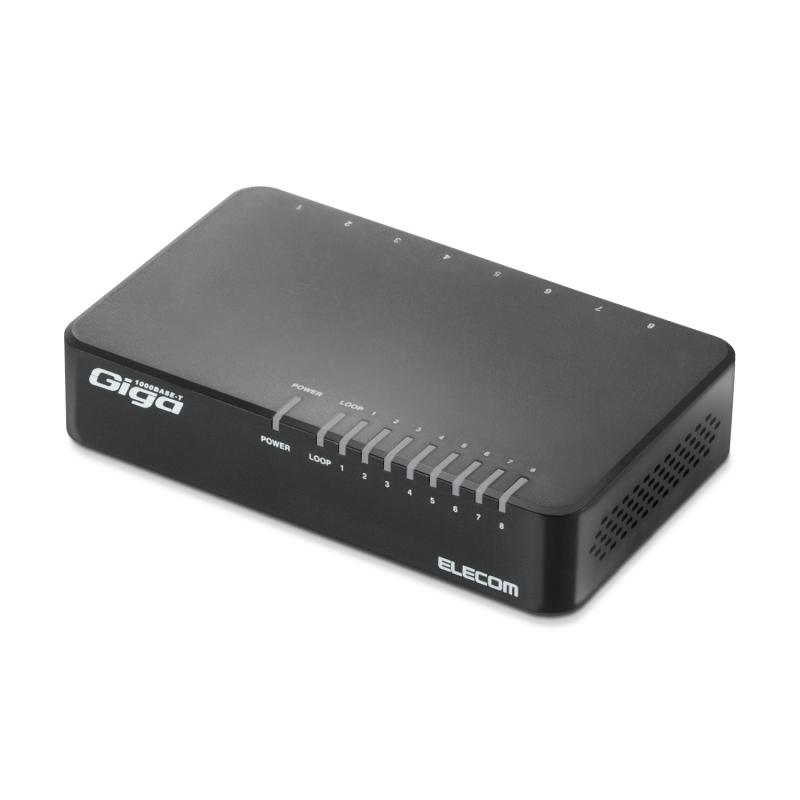 エレコム スイッチングハブ ギガビット対応 8ポート AC電源 EHC-G08PA2-B非通信時のポートへの電力供給をカットする省電力機能で、約82%節電が可能な1000BASE-T対応の電源外付けプラスチック筐体8ポートハブです。 計測は...