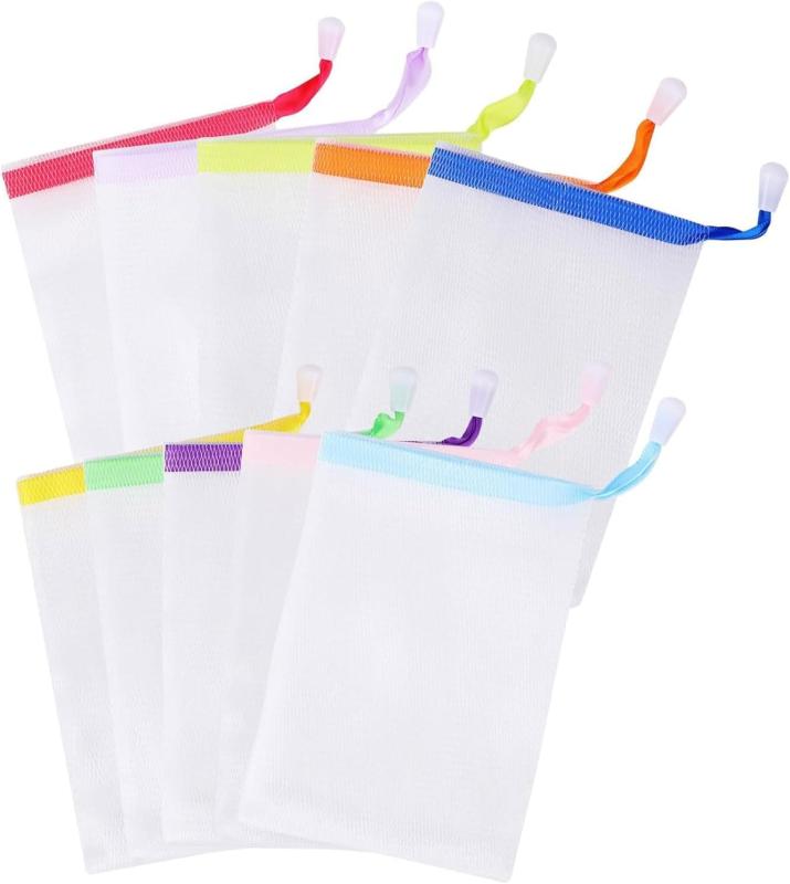 あわだてネット 石鹸ネット ト手軽に泡が作れる 洗顔 あわだてネット 洗顔ネット 鹸入れたまま 泡が作れる 洗顔用 ボディ用 泡立てネット 泡たてネット 10個セット ランダムな色(9*12cm)【商品内容】石鹸を手軽にクリーミーに泡立てら...