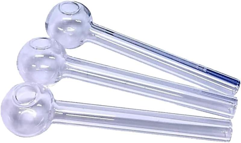 薄型ガラス】 【3本セット】 ガラスパイプ ハッカパイプ メンソール 10cm 22mmφ glass pipe無色透明、耐高温性、3個パック