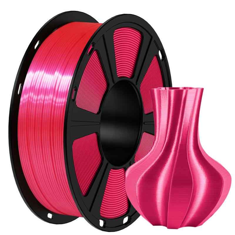 GEEETECH PLA フィラメント 1.75mmシルクマゼンタ、3D プリンター用 PLA フィラメント、1kg スプール【スムーズな光沢、作品に独特の質感を与える】：シルク PLA の最も注目される点は、シルクのような繊細な光沢を持っ...