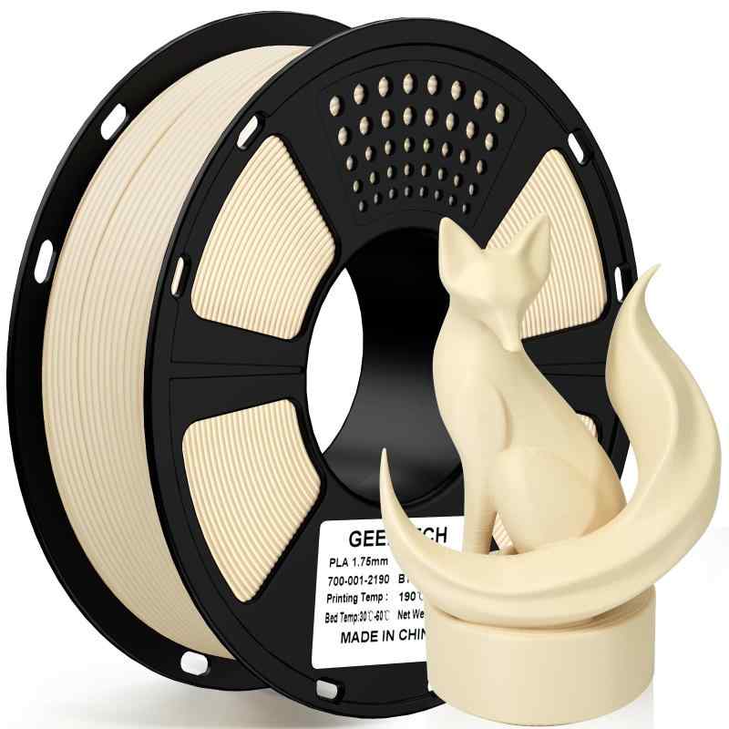 GEEETECH PLA フィラメント 3D プリンター PLA フィラメント 1kg スプール 精度 +/- 0.02mm ベージュ11