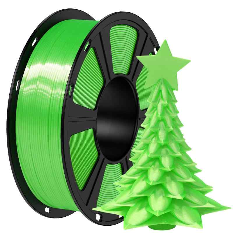 GEEETECH PLA フィラメント、3Dプリンター用フィラメント 造形材料 寸法精度+/- 0.02 mm、正味量1KG 1.75mm径、 シルクグリーン【スムーズな光沢、作品に独特の質感を与える】：シルク PLA の最も注目される点は...