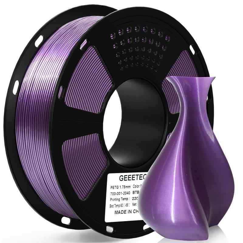 GEEETECH PETG フィラメント 1.75mm メタリックバイオレット、改良された高強度 3D プリンターフィラメント、光沢仕上げ、±0.02mm 精度 1kg スプール。（violet)11