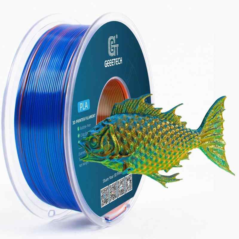 GEEETECH 三色シルク PLA フィラメント 1.75mm、3D プリンター用フィラメント 1kg / スプール、シルクオレンジ・ブルー・グリーン【魅力的な三色】：オレンジは明るく、ブルーは澄み切り、グリーンは清らかで、三色の組み合わ...