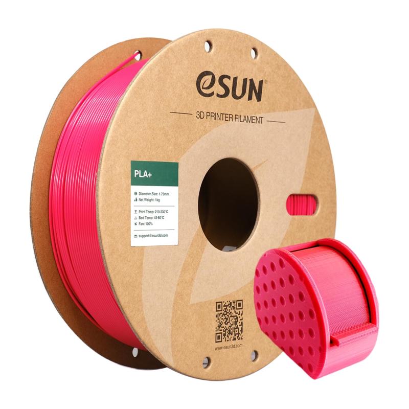eSUN PLA Plus 3Dプリンターフィラメント PLA+ 寸法精度+/-0.03mm、1.75mm径 3Dプリンター用 正味量1KG (2.2LBS) スプール造形材料PLA材料 (マゼンタ)【エコな材質】環境に優しいPLA材質で無...