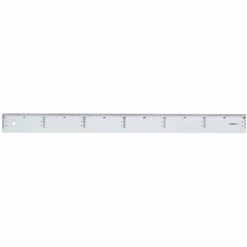 西敬 ニューアクリル定規60cm NA-6030【目盛】60cm【特長】インキングエッジ加工（インクや墨などで描いた線が直線定規側面に触れないの加工）【サイズ】50×610×3.0mm【生産国】日本【材質】アクリル樹脂