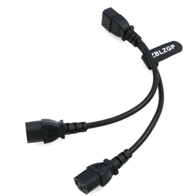 ZBLZGP IEC 320 C14 オスプラグからデュアルC13メス Yスプリッターアダプターケーブルコード 30cm、IEC 320 C14から2way IEC 320 C13 コンピューター、プロジェクター、プリンター、スキャナーモニ...