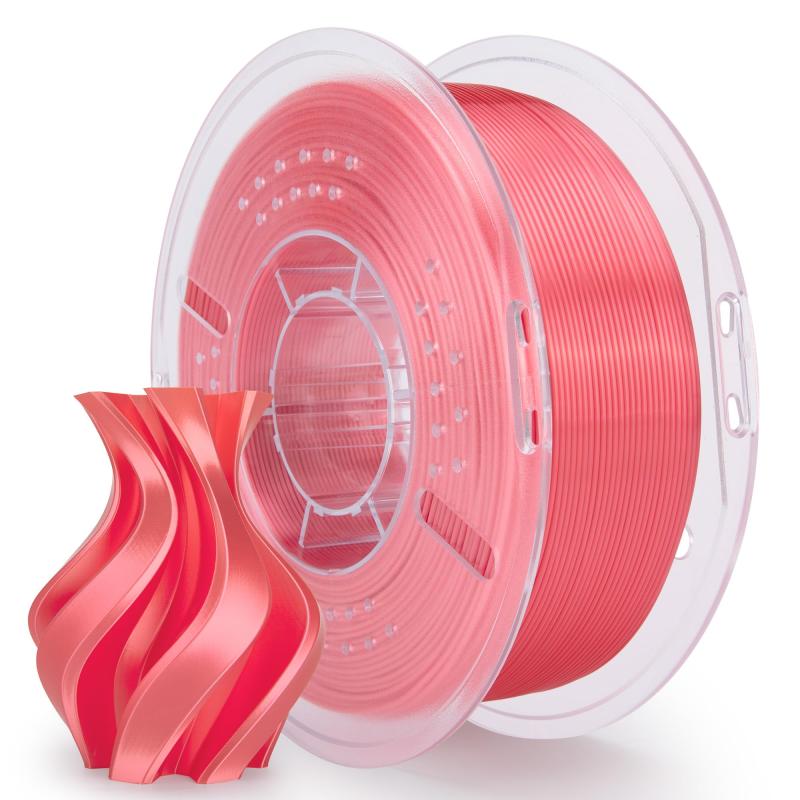 ELEGOO シルク PLAフィラメント 1.75mm 3Dプリンター用フィラメント 寸法精度±0.02mm ほとんどの3Dプリンターに対応 (1KG/スプール 2.2 lbs) シルク コーラルピンク【見事なシルクカラー】ELEGOOシル...