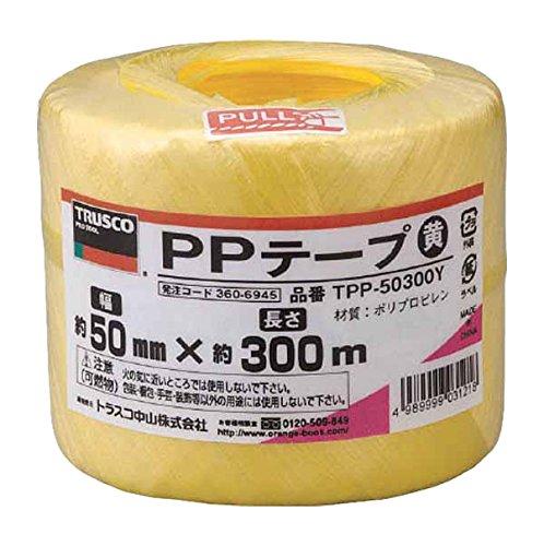 TRUSCO(トラスコ) PPテープ 50mm×300m 黄 TPP-50300Y × 60巻 【ケース販売】色:黄標準幅(mm):50長さ(m):300製造国:中国質量(g):240