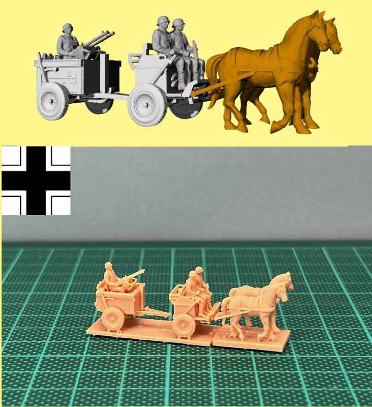 1/144 WWII German Horse Drawn MG Wagon (Fine Detail) Resin Kit