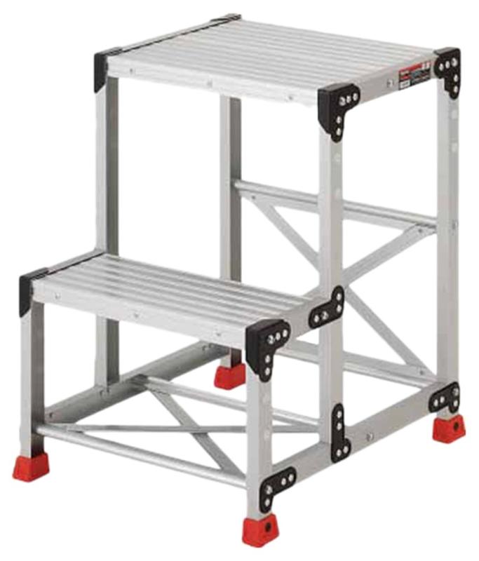 トラスコ中山(TRUSCO) 作業用踏台 アルミ製・高強度タイプ 2段 ホワイト 天板寸法500×400mm 天板高さ0.7m TSF-257最大使用質量(kg):150天板高さ(m):0.7天板寸法(mm):500×400段数:2質量(k...