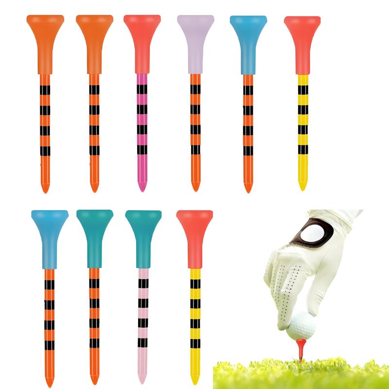 BaraRose ゴルフ ティー ツアーティー ゴルフ ゴルフ用品 修理済み 高さ調整 適用される規則 耐久性のある ミックスカラー 10個パック【準拠標準長さ】製品の長さは83mmで、ゴルフルールに準拠しており、標準化された効果的な練習を...