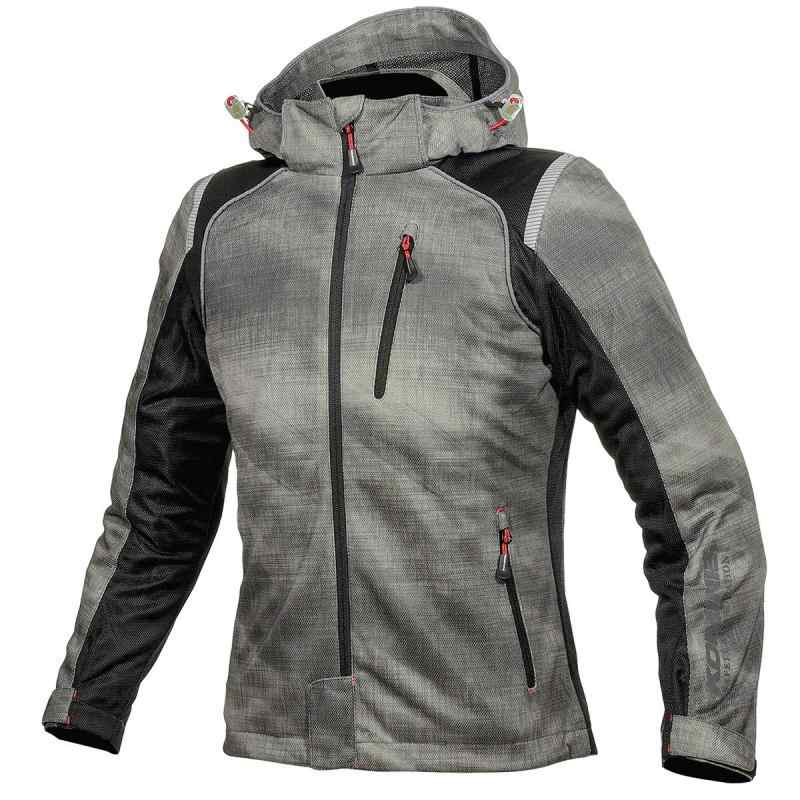 [KOMINE] バイク用 ジャケット プロテクトフルメッシュパーカ JK-135 1212 春夏向け CE規格レベル2 メッシュ素材 プロテクター 07-135 レディース Smoke/Black WLグラフィックパターンをプリントしたメ...