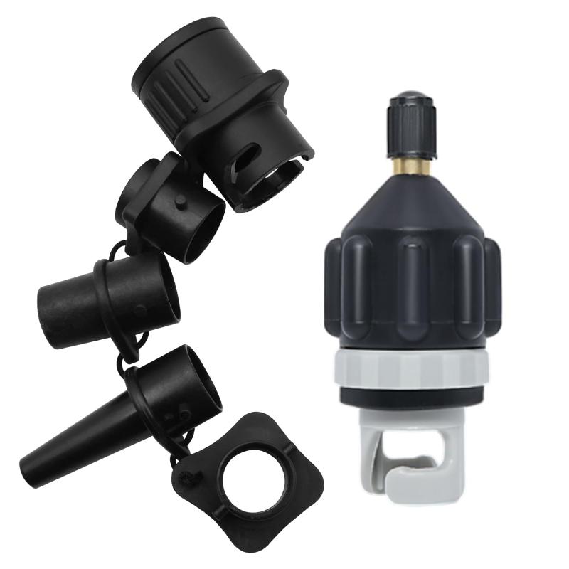 KOETSU 充気バルブアダプター 4点セット 漏れ防止設計/SUP・カヤック・インフレータブルボート対応/高気密性/ポンプ工具 自転車 浮輪 泳ぎ道具アクセサリー【セット内容】充電バルブ1個、専用ノズル4個付き。様々なバルブのニーズに簡単...