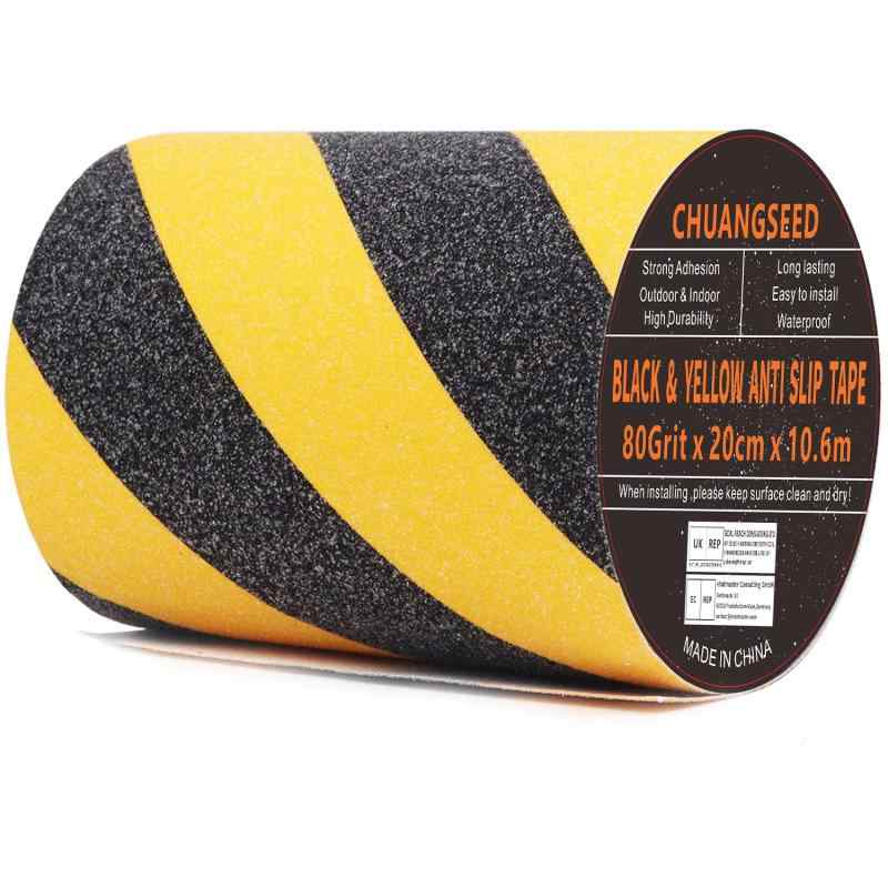 階段滑り止めテープ、屋内および屋外の強力な滑り止め、安全落下防止テープ、セラミックタイル、木製の床、セメントの床、テラゾー、建設現場、20cmx10.6m【20cm x 10.6m】屋外階段滑り止めテープ、滑り止めテープは、仕事や家庭の安全...
