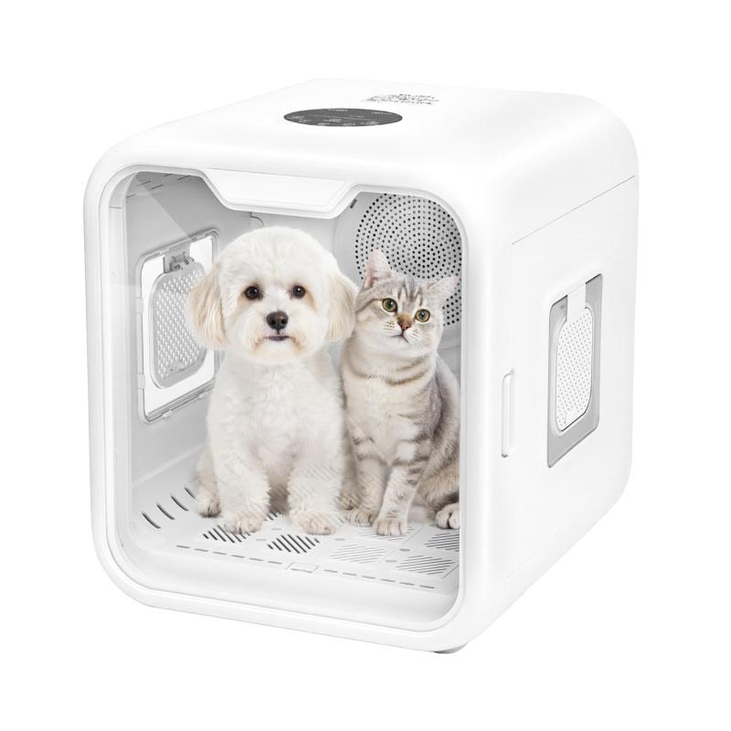PETTOM ペットドライルーム ペットドライヤー ペット乾燥機 ペット用ドライヤー ドライヤーハウス 犬 猫 ドライヤー ボックス 快適 乾燥 ボックス 63L大容量 急速乾燥 加熱保護 低音作業 風量 【360°循環送風システム】全身を...