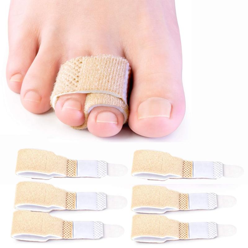 6 個セット 足指用 広げる 第二世代指 指保護 &amp; 足指保護パッドフィンガー足指サポーター クッション包帯ストピンキー指ではなく、中指と女性の大指に最適ですラテックス泡のライニングラップはララテックスアレルギーの人が慎重に使用する...