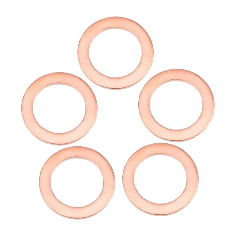 オイルドレンプラグガスケット コンプレッションワッシャー シーリングリング オイル交換用 外径16mm 内径10mm厚さ1.5mm (銅, M10*16)サイズ、外径16mm、内径10mm、厚さ1.5mm 1パックあたり5枚のオイル栓スペー...