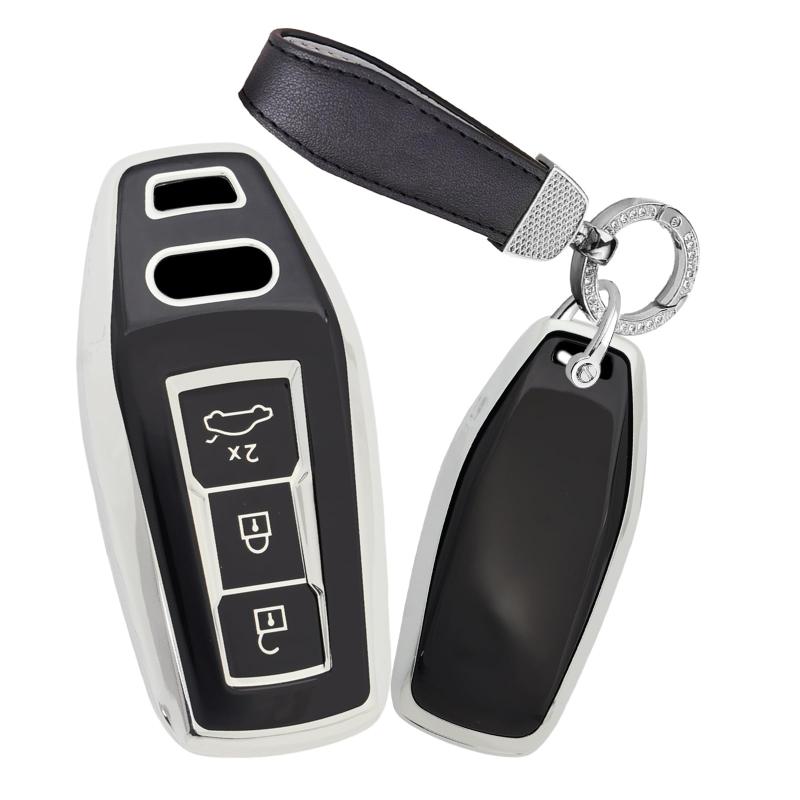 [KUNIO] アウディ専用 2024 2025 キーケース キーホルダー スマートキー シリコン A6 C9 Q6 アバント スポーツバック e-tron RS Q6 RS6 S Q6 S6 A5L に適用 リレーアタック防止用 アクセサ...