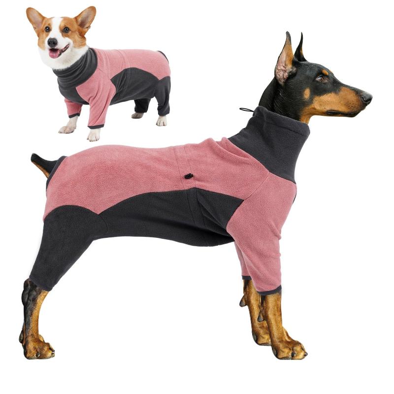 犬服 冬用 防寒着 全身カバー オールインワン 高領デザイン 裏起毛 暖かい フリース素材 防寒 コート ジャケット 調整可能 中型犬 大型犬 小型犬 ふく秋冬ペットウェア1️⃣ 高品質フリース素材採用 通気性と保温性に優れた経編フリース素...