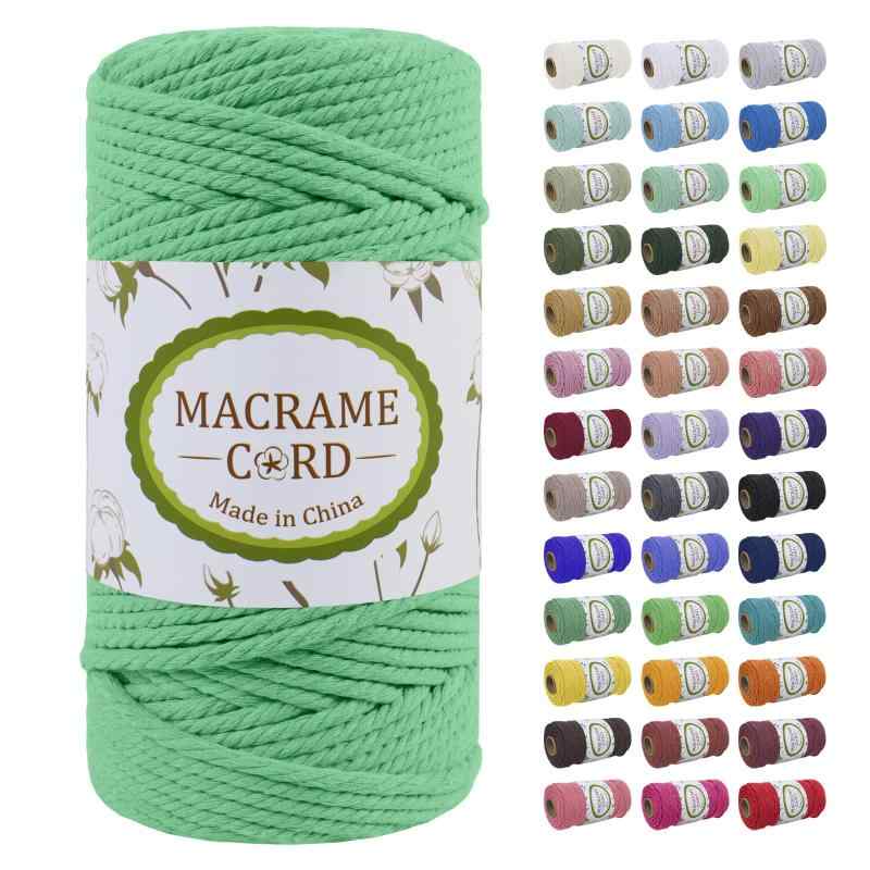 LEREATI マクラメロープ 5mm x 100m, 綿ロープ yarn マクラメ糸 コットンロープ 綿糸 太いロープ, マクラメ 紐 の場合 DIY, 壁掛け, 夢キャッチャー, 鉢植え装飾, 編み物, ボヘミア結婚式アーチの装飾【太い...