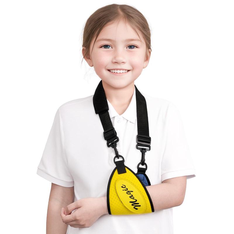 GAOUREL キッズアームスリング、軽量、通気性、調節可能な肩固定具 - 腕、肩、肘、手首の怪我をした男の子と女の子に適しています（黄色、3〜15歳）【3〜15歳の年齢層に適しています】当社の製品は汎用性があり、複数の年齢層の子供たちが使...