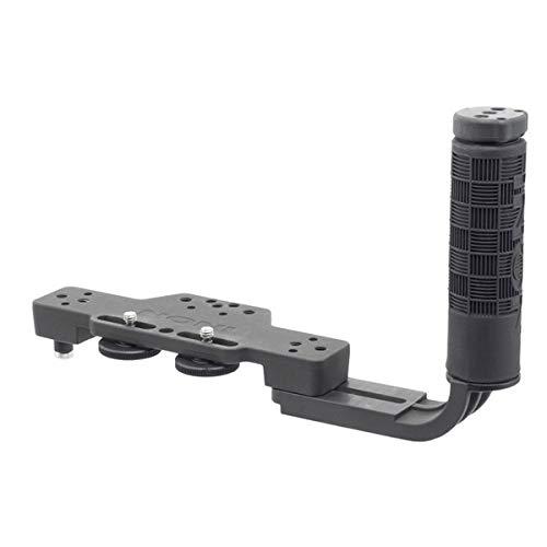 グリップベースD5寸法：W208.5 x H142.5 x D59.5 mm本体重量：314g（陸上）/ 約175g（水中）本体材質/表面処理：耐蝕アルミ合金 / 硬質アルマイト、POM 等中国製