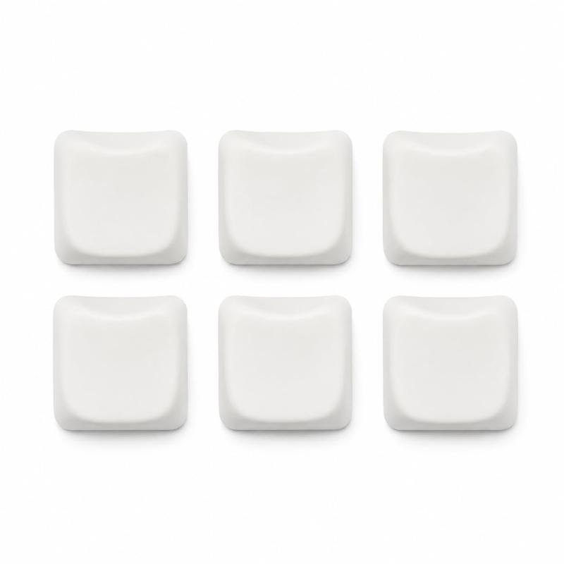 XuJJJJunB キーキャップ 6個セット PBT 猫の頭の形 かわいい キートップ 十字軸対応 メカニカルキーボード用 無地 マット仕上げ 交換用（ホワイト）【6個セット】猫頭の形デザインのキーキャップが6個入っています。キーボードの一...